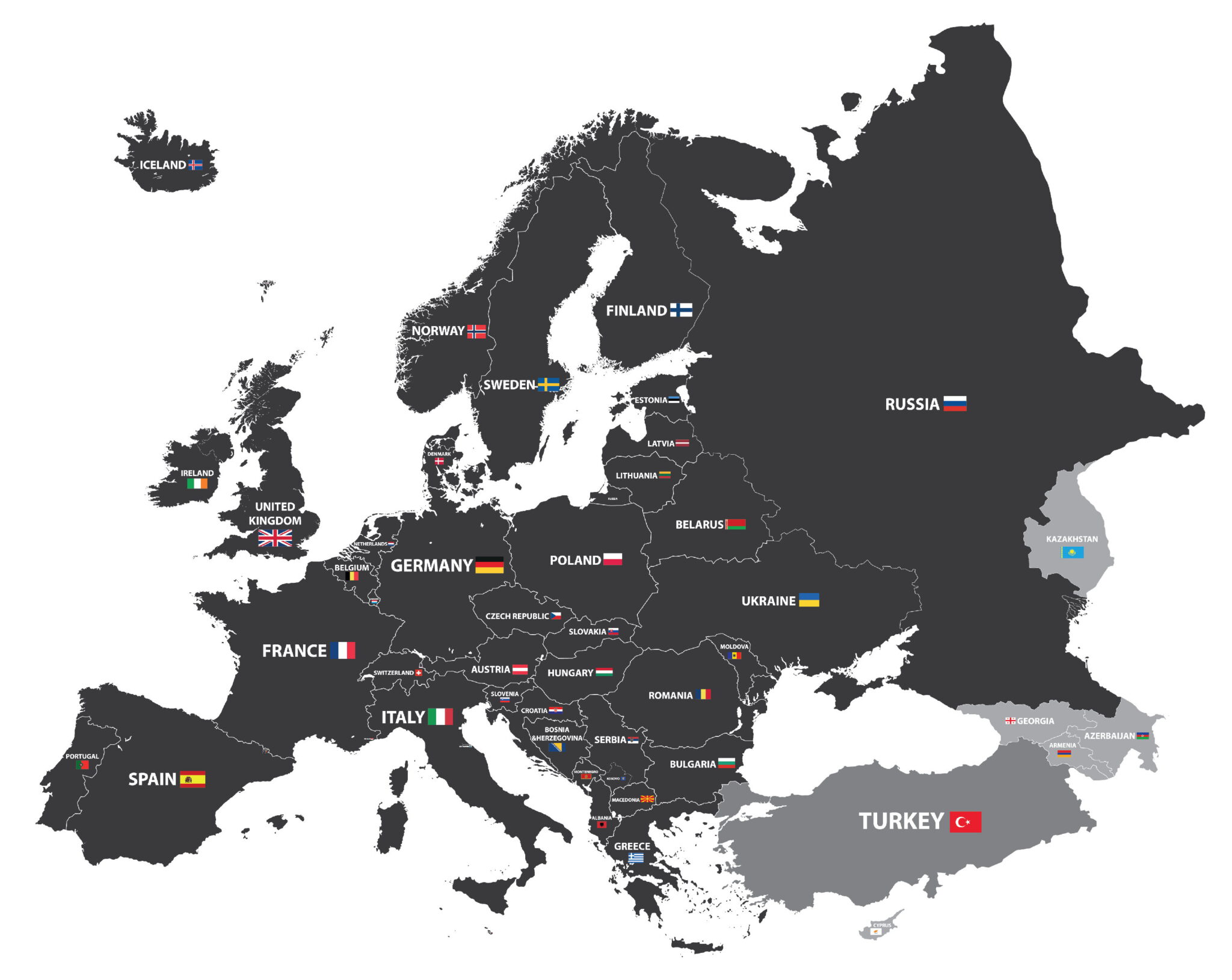 Mapy Evropy - 12 map ke stažení zdarma