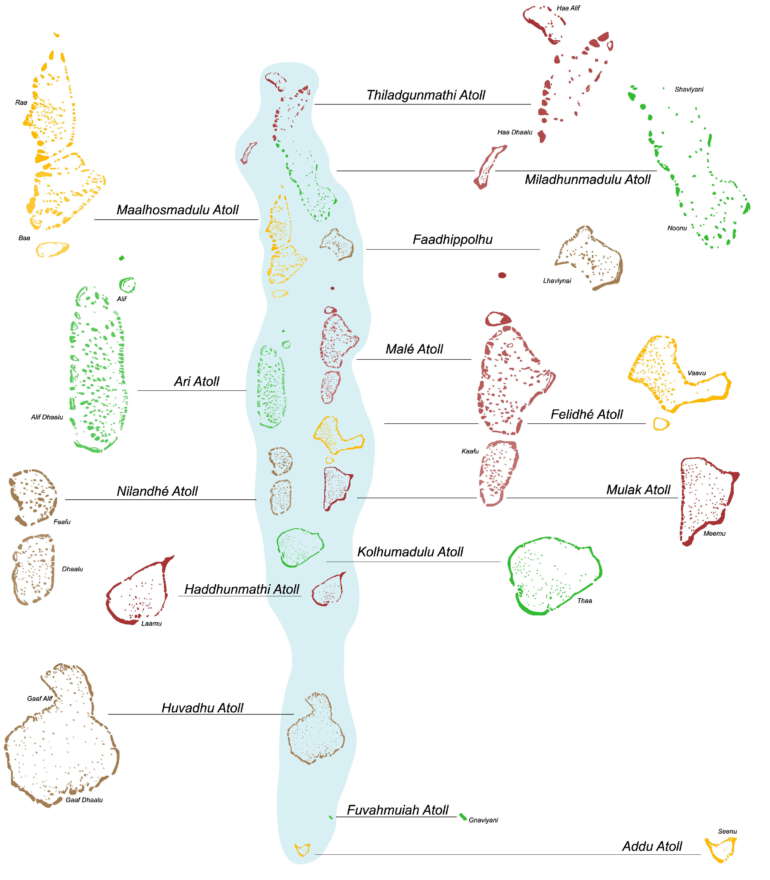 Maledivy mapa – Kvalitní mapy ke stažení