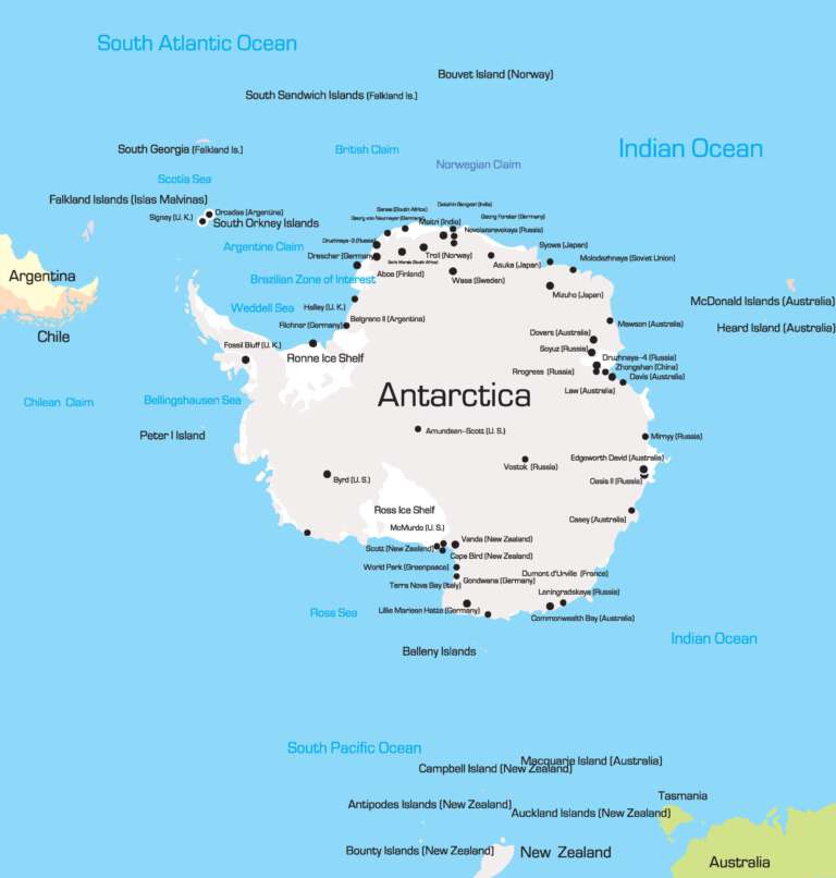 Antarktida mapy ke stažení – 8 krásných map